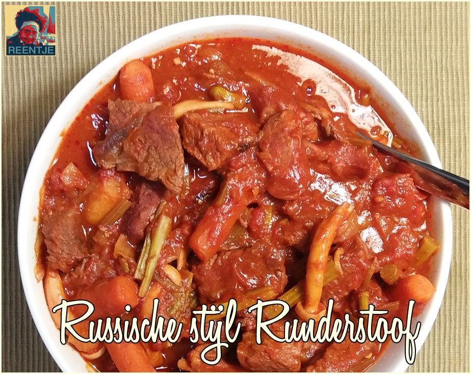 Russische stijl Runderstoof (met pittige Duitse worst) – Tante Reentje ...